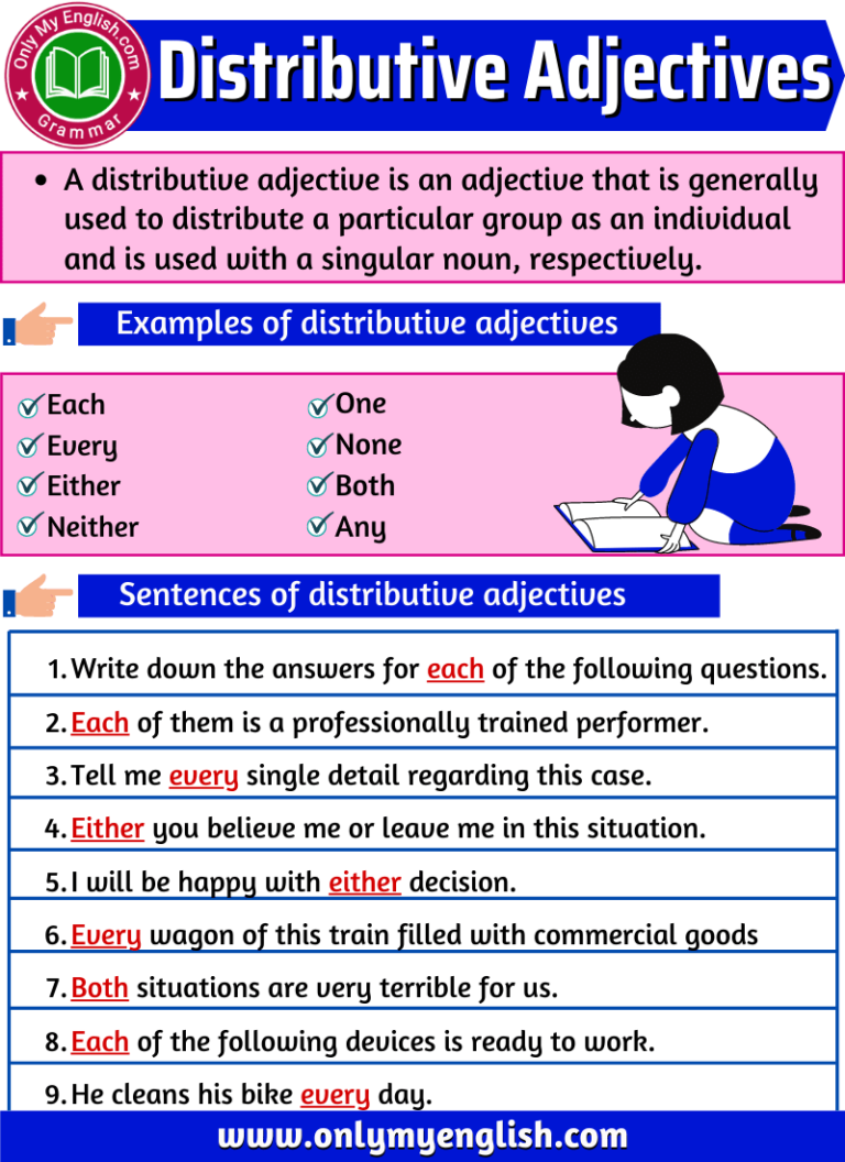 Distributive Adjectives: Definition, Examples, & List