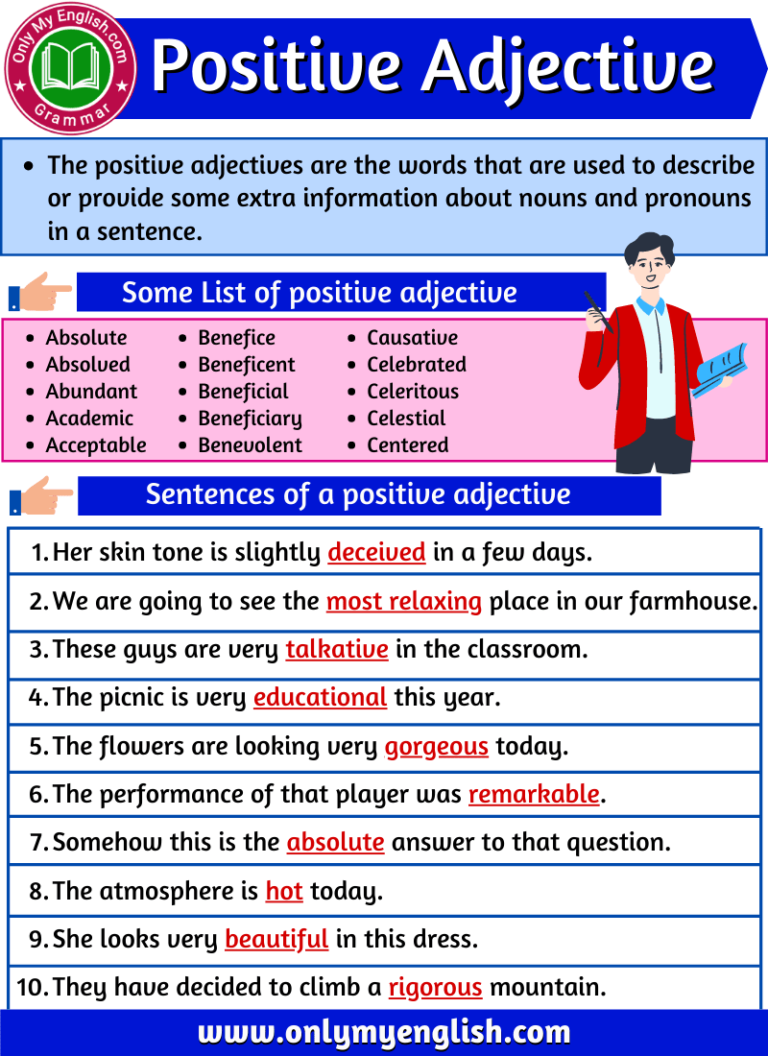 Positive Adjectives: Definition, Examples, & List » Onlymyenglish.com
