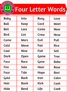 1000+ List of Four Letter Words in English » Onlymyenglish.com