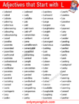 Adjectives that Start with L | Adjectives Beginning with L