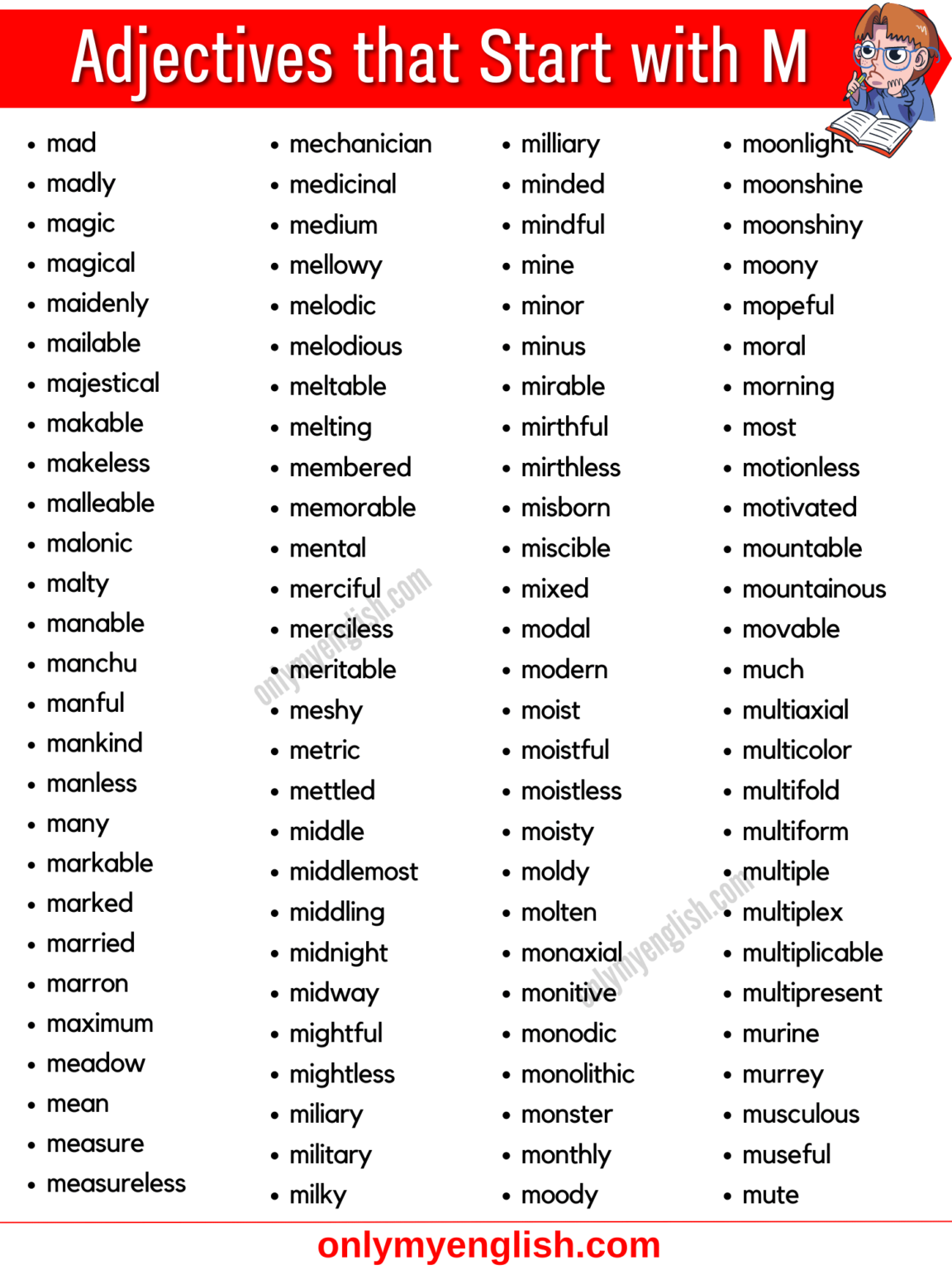 Adjectives that Start with M » Onlymyenglish.com
