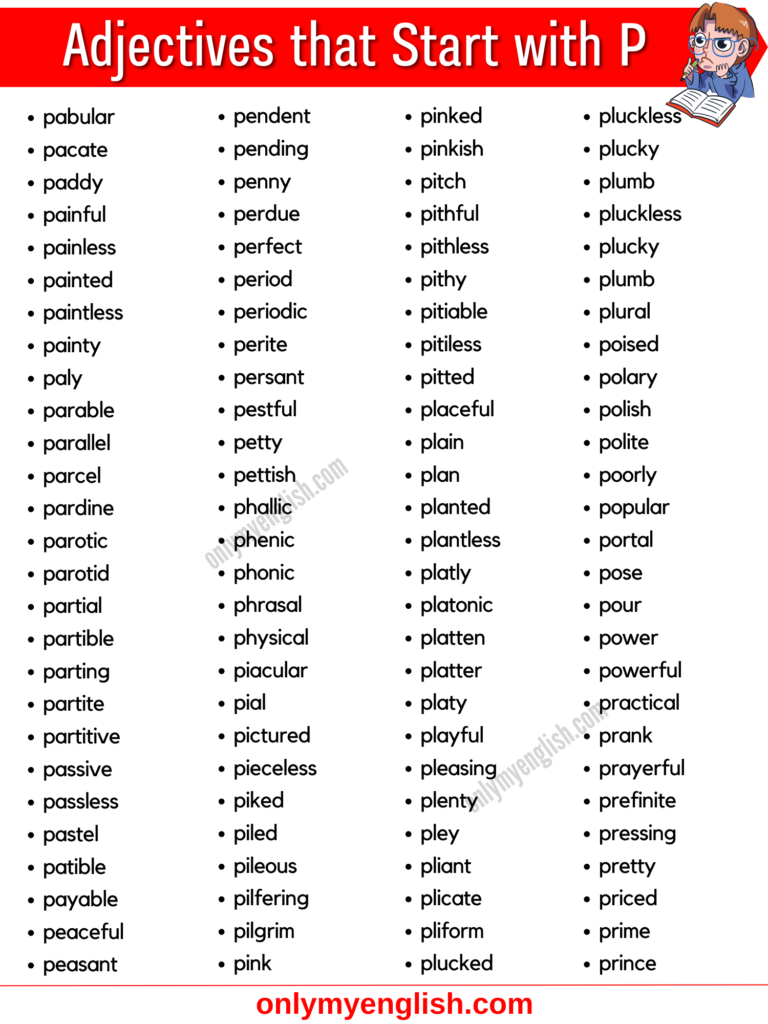Adjectives that Start with P » Onlymyenglish.com