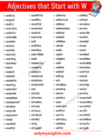 Adjectives that Start with W » Onlymyenglish.com