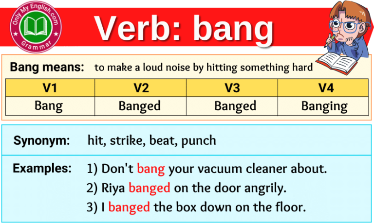 Bang Verb Forms - Past Tense, Past Participle & V1V2V3 » Onlymyenglish.com