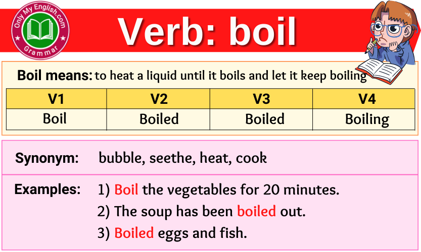 Boil Verb Forms Past Tense Past Participle V1V2V3 Onlymyenglish Boil Verb Forms Past Tense Past Participle V1V2V3 Onlymyenglish