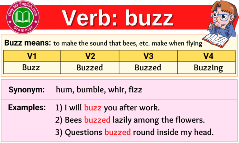 Buzz Verb Forms - Past Tense, Past Participle & V1V2V3 » Onlymyenglish.com