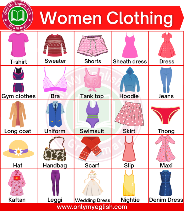 100+ Clothes Dress Names for Girls » Onlymyenglish.com