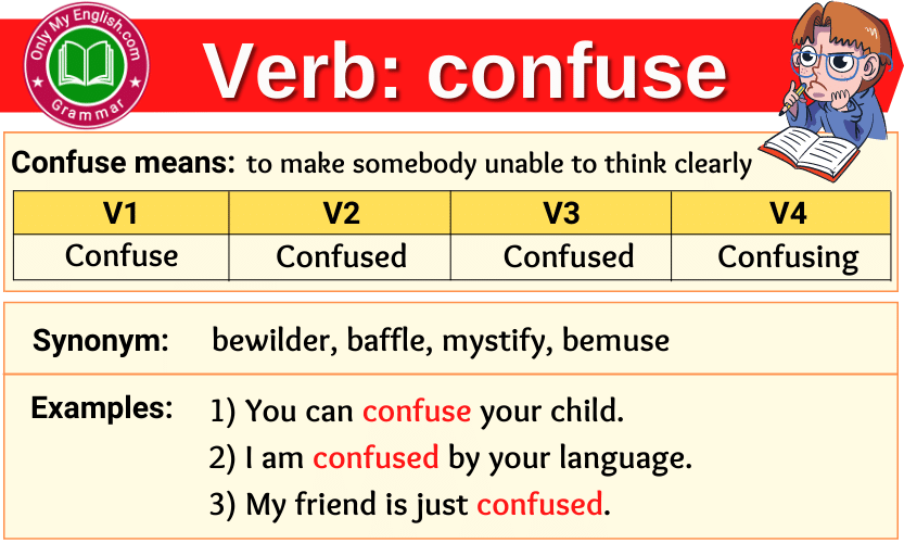 Confuse Verb Forms Past Tense Past Participle V1V2V3