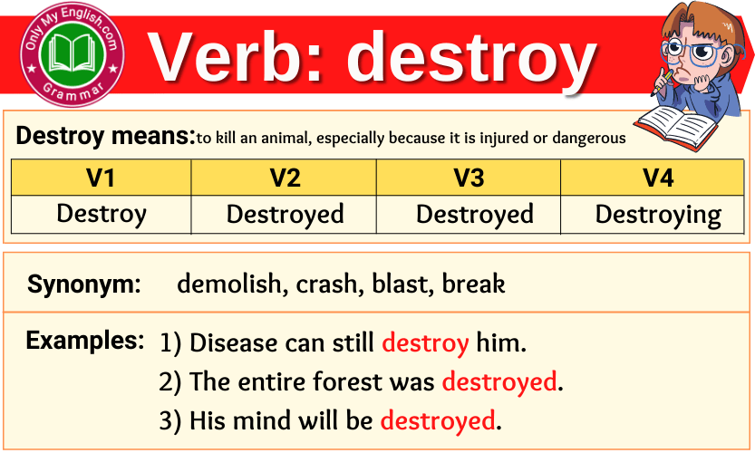 Destroy Verb Forms Past Tense Past Participle V1V2V3 Destroy Verb Forms Past Tense Past Participle V1V2V3