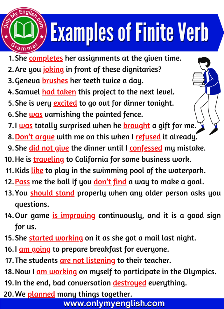 20 Examples of Finite Verb » Onlymyenglish.com