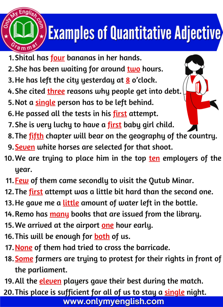 20 Examples of Quantitative Adjective » Onlymyenglish.com