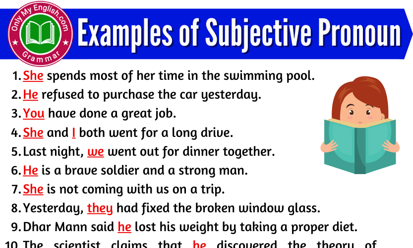 20 Examples Of Subjective Pronoun Onlymyenglish