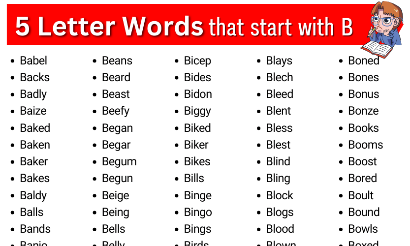 5 Letter Words That Start With B Five Letter Words Starting With B 5 Letter Words That Start With B Five Letter Words Starting With B