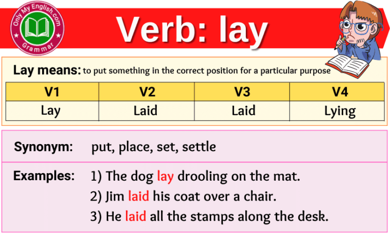 Lay Verb Forms - Past Tense, Past Participle & V1V2V3 » Onlymyenglish.com