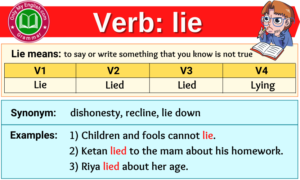 Lie Verb Forms - Past Tense, Past Participle & V1V2V3 » Onlymyenglish.com