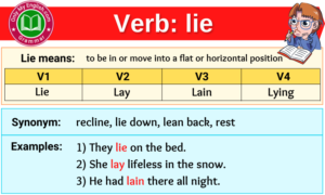 Lie Verb Forms - Past Tense, Past Participle & V1V2V3 » Onlymyenglish.com