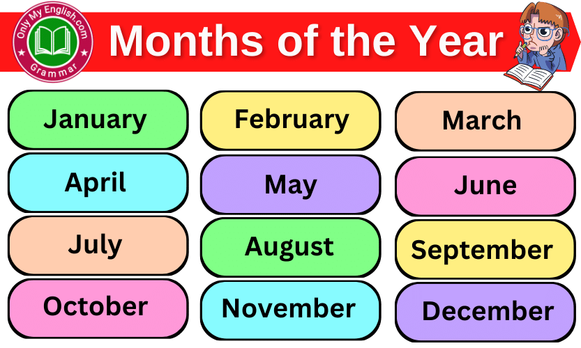 Month Of The Year 12 Month Name In English Onlymyenglish