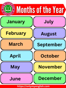 Month of the Year | 12 Month Name in English » Onlymyenglish.com