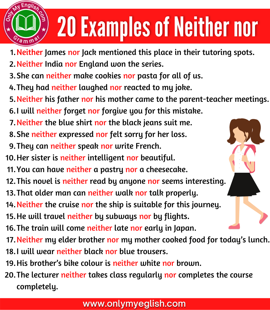 20 Examples of Neither nor Sentences » Onlymyenglish.com