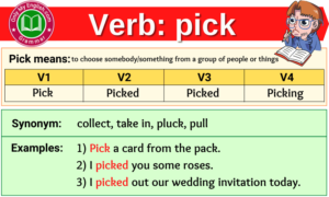 Pick Verb Forms - Past Tense, Past Participle & V1V2V3 » Onlymyenglish.com
