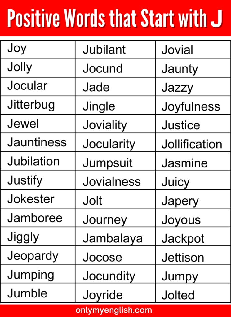 Positive Words that Start with J in English » Onlymyenglish.com