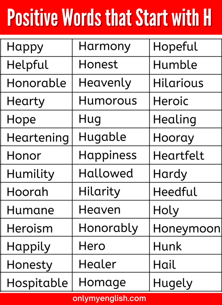 Positive Words that Start with H in English » Onlymyenglish.com