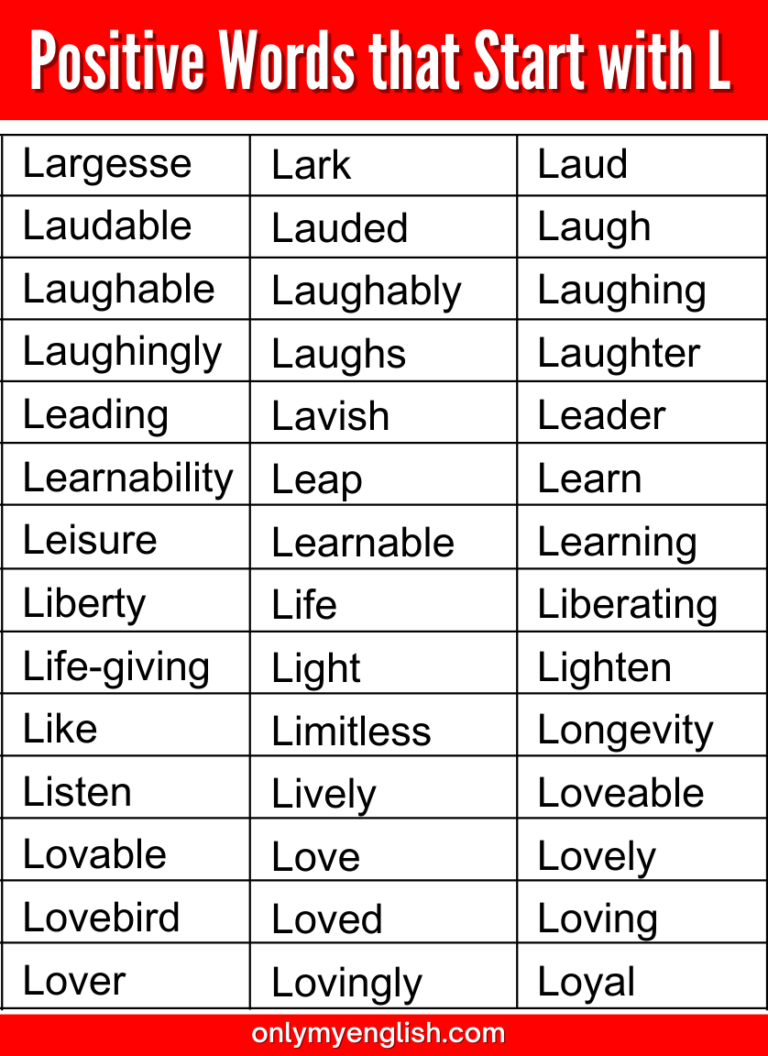 Positive Words that Start with L in English » Onlymyenglish.com