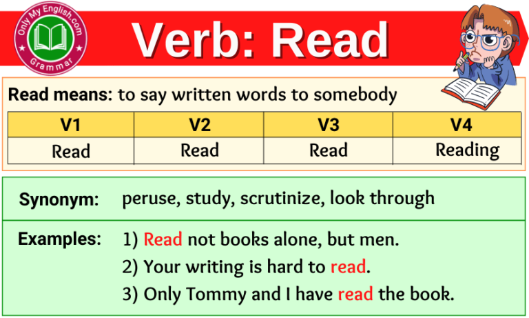 Read Verb Forms - Past Tense & Past Participle » Onlymyenglish.com
