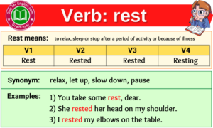 Rest Verb Forms - Past Tense, Past Participle & V1V2V3 » Onlymyenglish.com