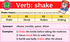 Shake Verb Forms - Past Tense, Past Participle & V1V2V3