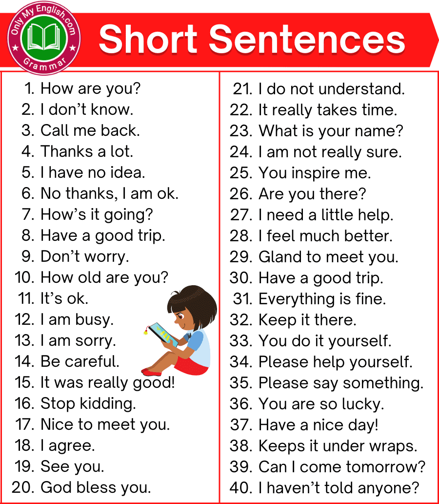 100+ Short Sentences in English » Onlymyenglish.com