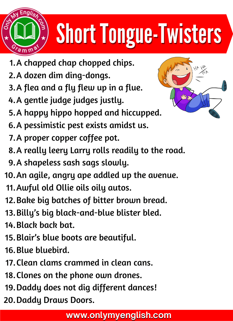 Tongue Twisters in English » Onlymyenglish.com