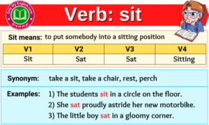 Sit Verb Forms - Past Tense, Past Participle & V1V2V3 » Onlymyenglish.com