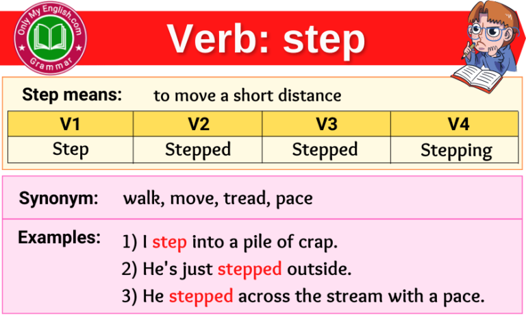 Step Verb Forms - Past Tense, Past Participle & V1V2V3 » Onlymyenglish.com