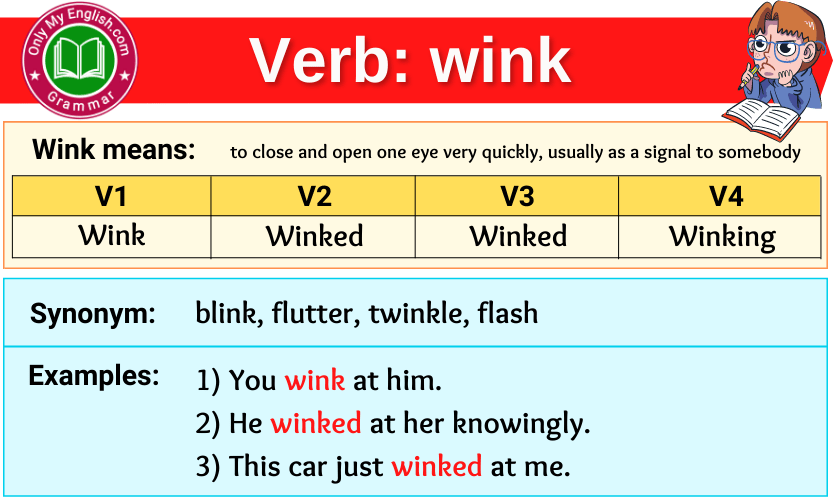 Wink Verb Forms Past Tense Past Participle V1V2V3 Onlymyenglish Wink Verb Forms Past Tense Past Participle V1V2V3 Onlymyenglish