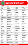 Words That Start With E | Words Starting with E » Onlymyenglish.com