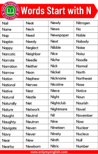 300+ Words That Start with N | Words Starting with N